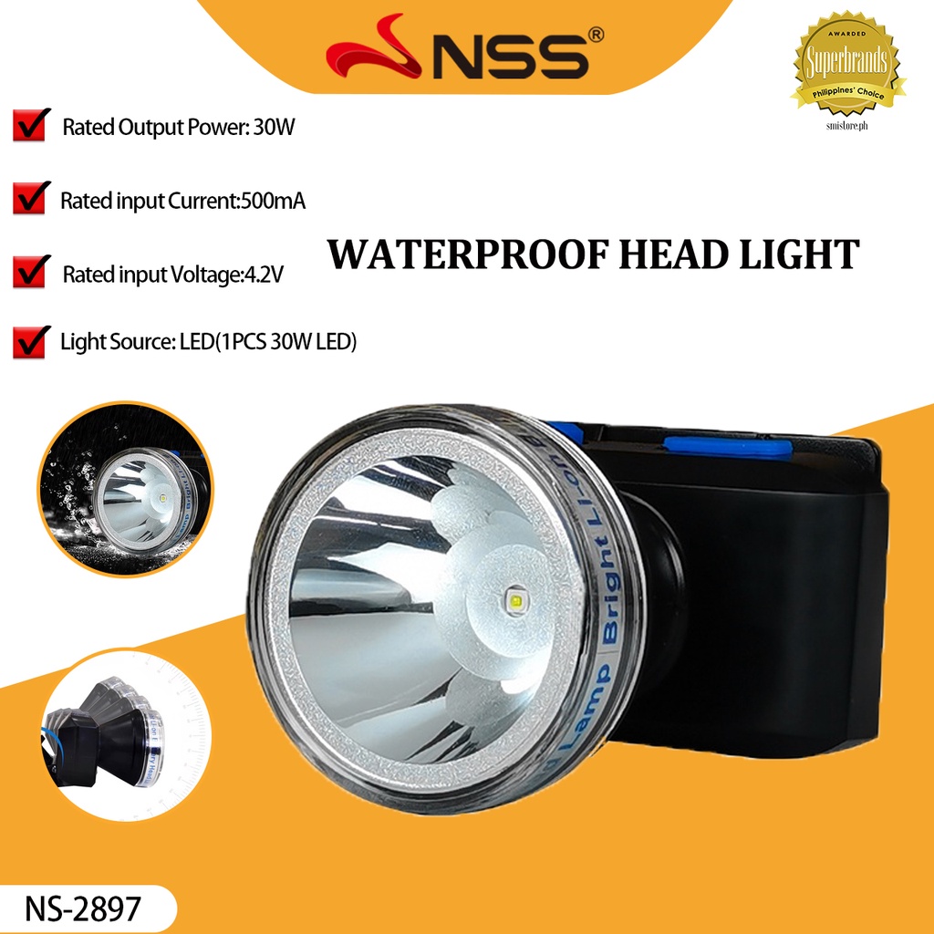 NSS Headlamp Rechargeable Headlight Waterproof Head Lamp LED 20W & 30W ...