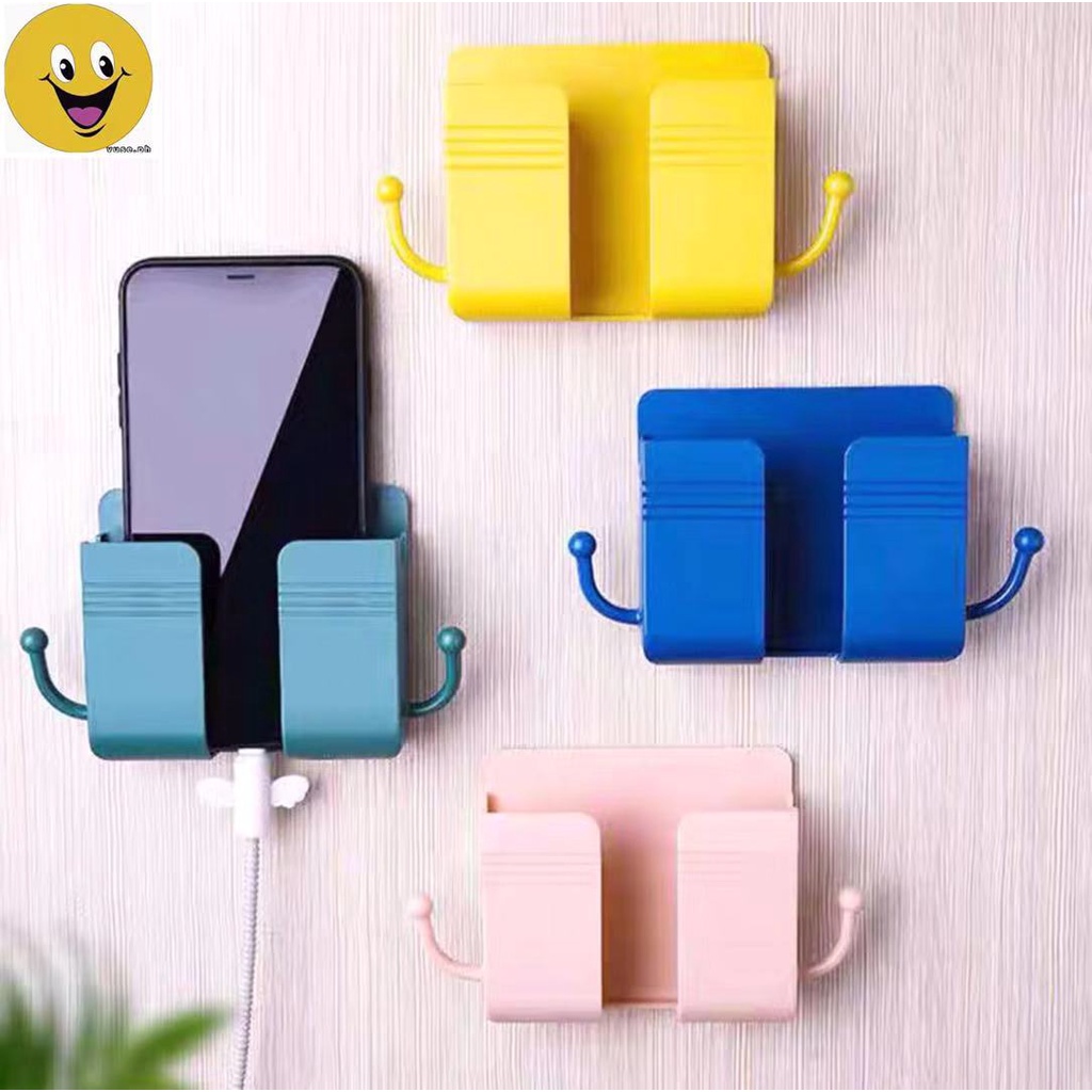 ZH438 Wall Mounted Phone Holder Organizer Storage Box Remote Control ...