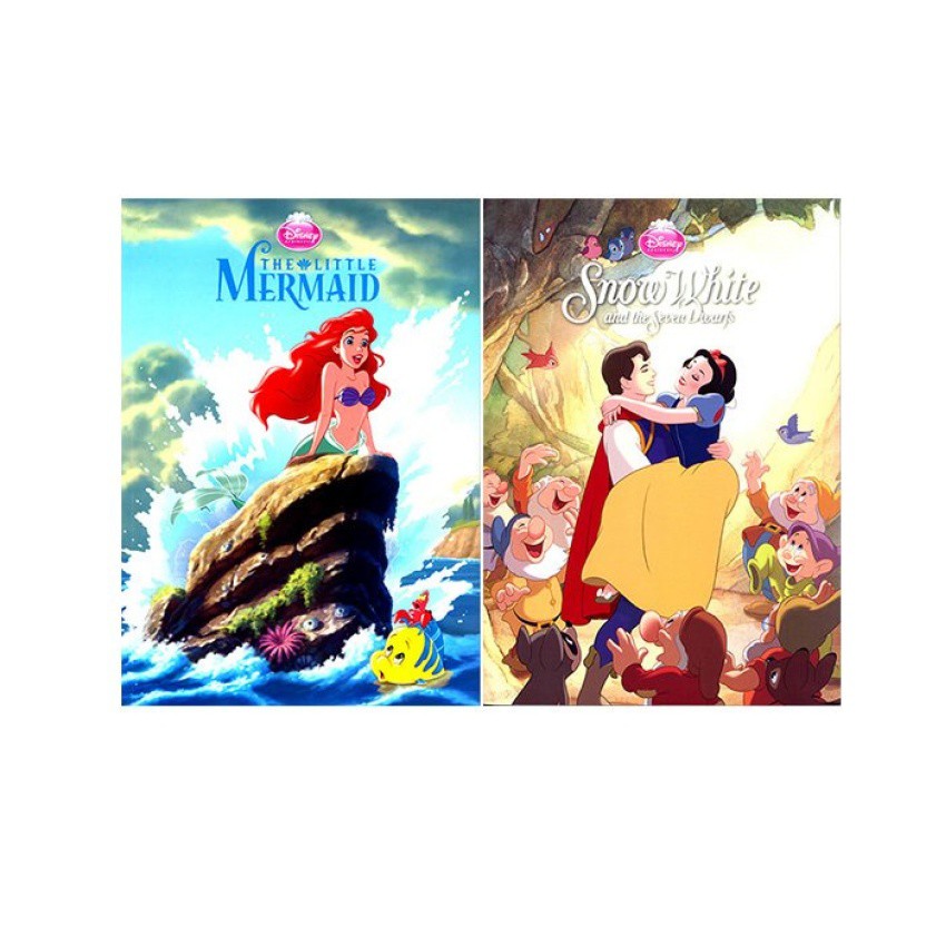 WS Disney Paperback Picture Books Set of 2 (Little Mermaid & Snow White ...