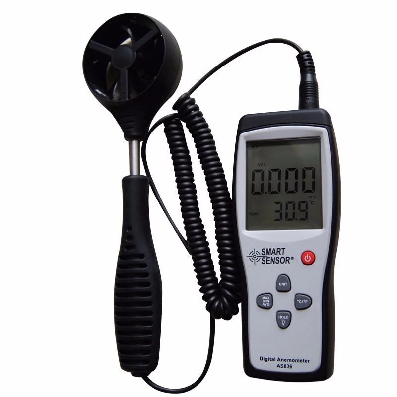 SMART SENSOR AS836 Digital Air-Flow Gauge Anemometer Wind Speed Meter ... SMART SENSOR AS836 Digital Air-Flow Gauge Anemometer Wind Speed Meter ...