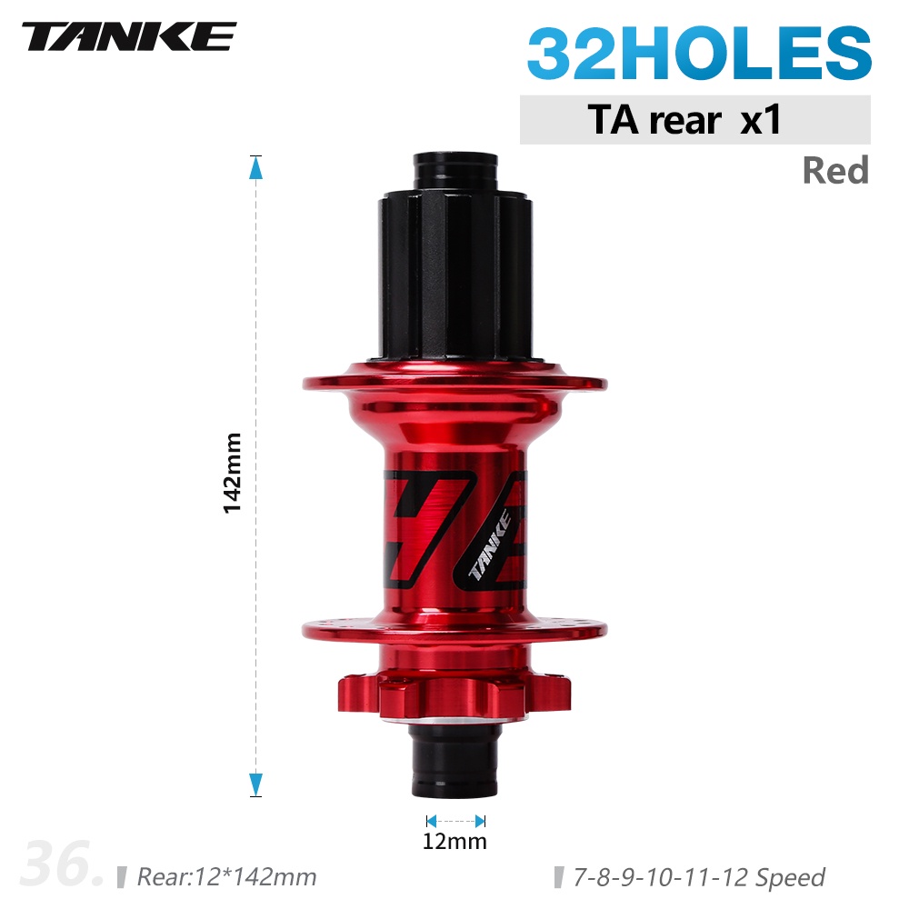 TANKE Bike 32 36 Holes Hub 6 Pawls Mtb Sealed Bearing Freehub Front And ...
