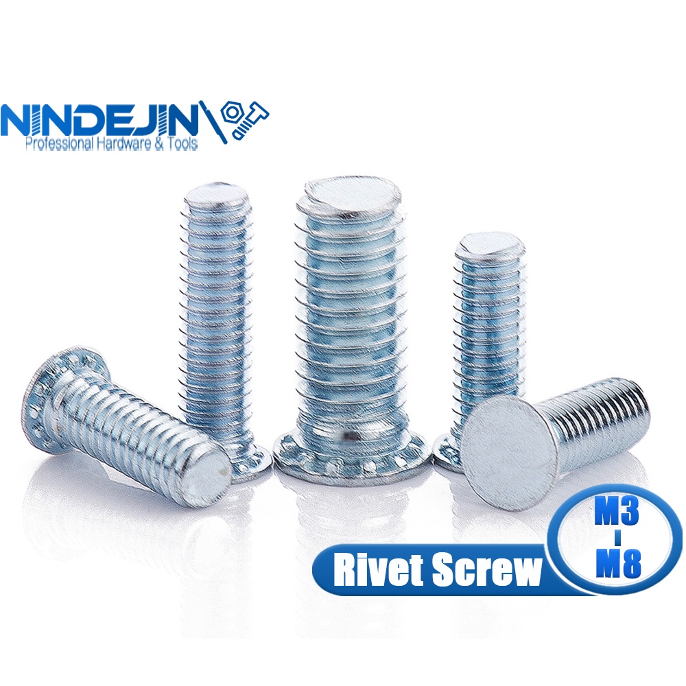 NINDEJIN 10-50Pcs Carbon Steel Blue And White Zinc Plated Pressure ...