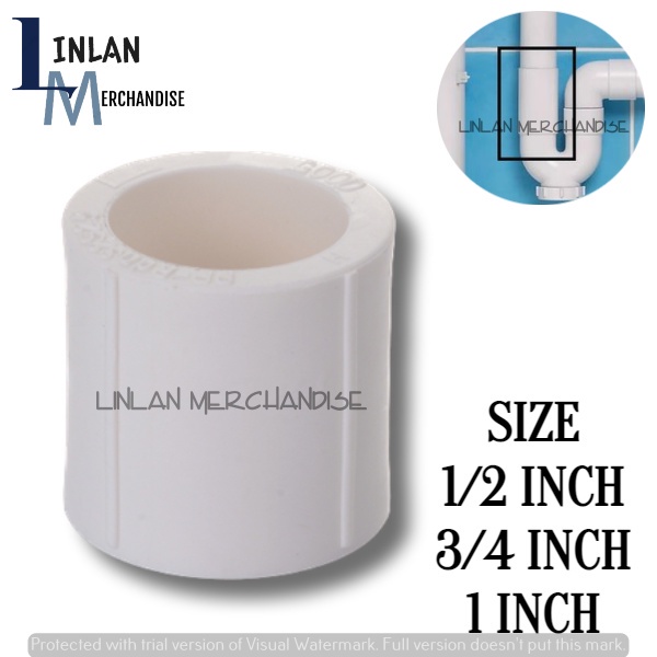 1 PC PPR Equal Coupling Socket Fittings (1/2, 3/4, 1 INCH) (PPR-1 ...