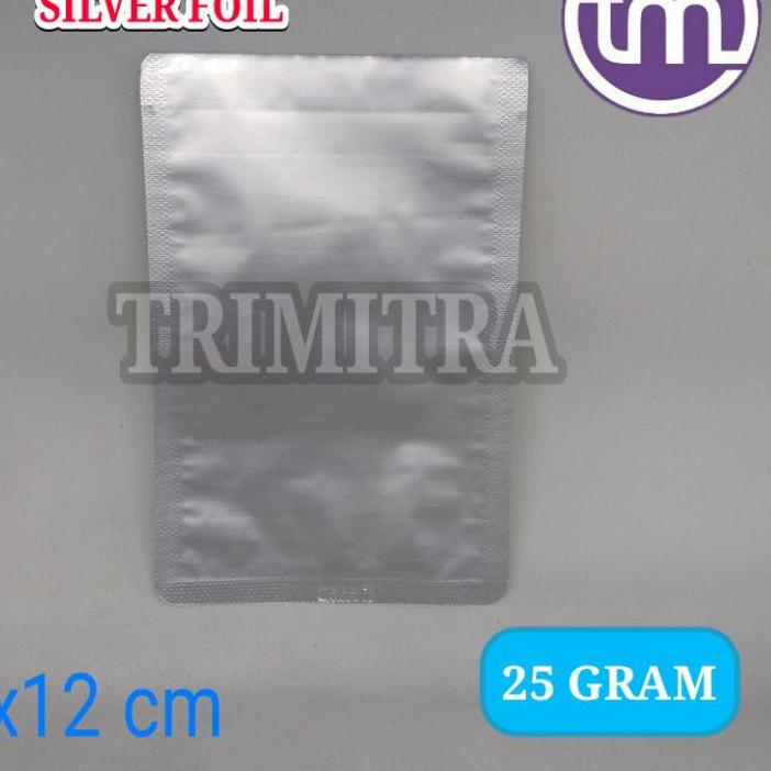 Plastic Packaging 25g Full Aluminum Foil Premium Silver Sachet 25 Grams ...