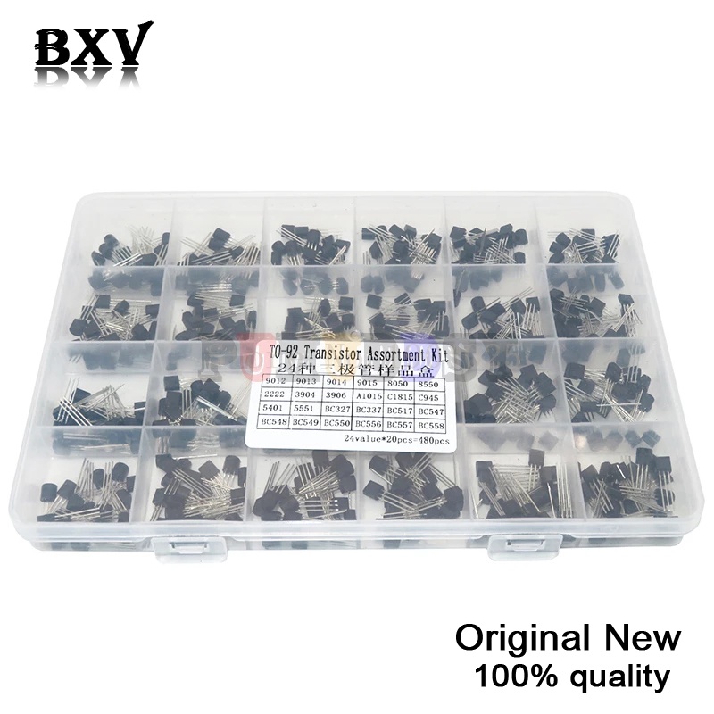 Transistor Assortment Assorted Kit 24Values TO-92 Each BC327 BC337 BC517 BC547 BC548 BC549 ...
