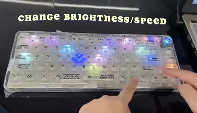 AULA F68 68 key Mechanical Keyboard 2.4G Bluetooth Wired Transparent ...