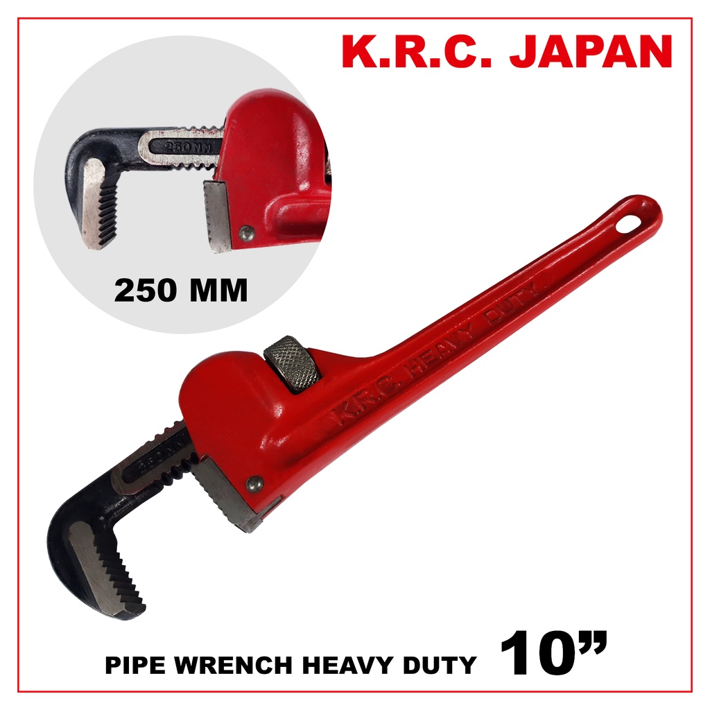 KRC Japan Pipe Wrench 10" Heavy Duty Forged Steel 250MM | Shopee ...