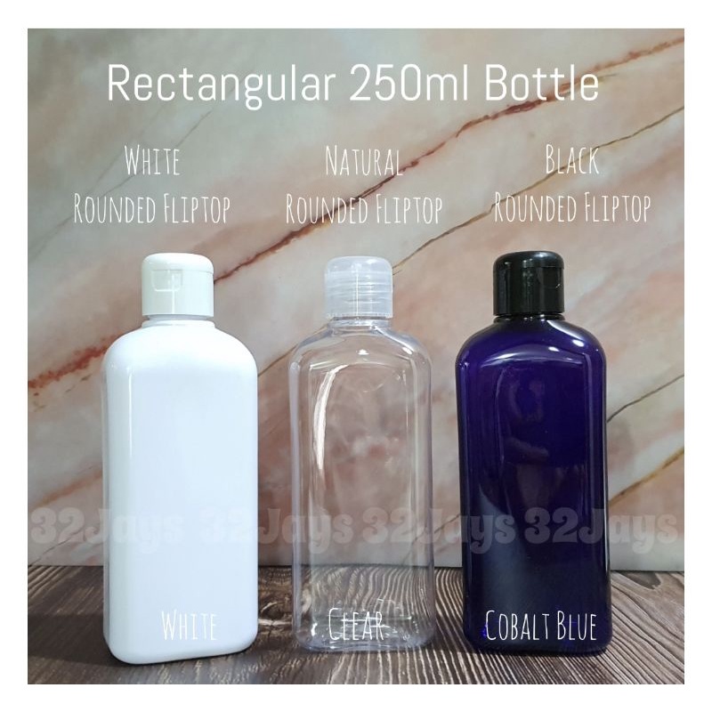 Plastic Rectangular 250ml Flip OR Screw Bottle Empty PET Container with ...
