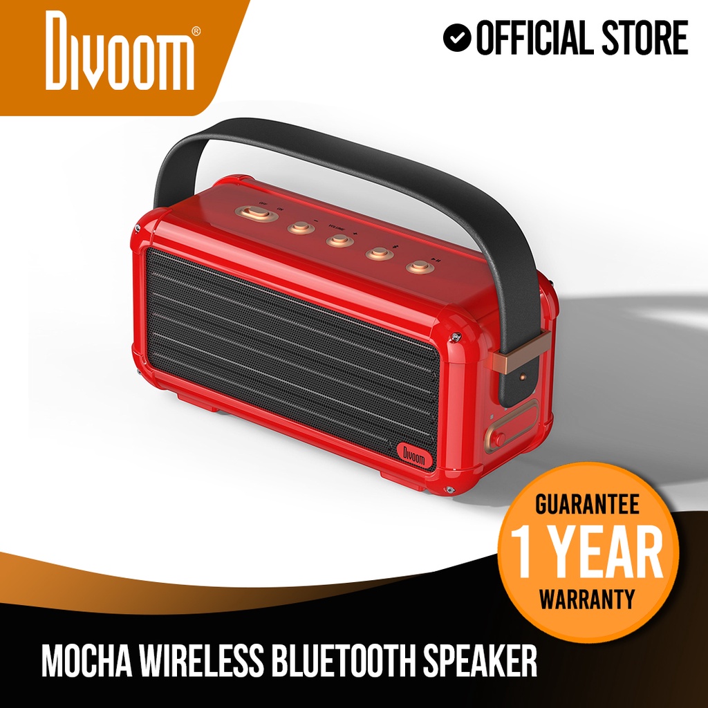Divoom Mocha Wireless Bluetooth Speaker Red | Shopee Philippines