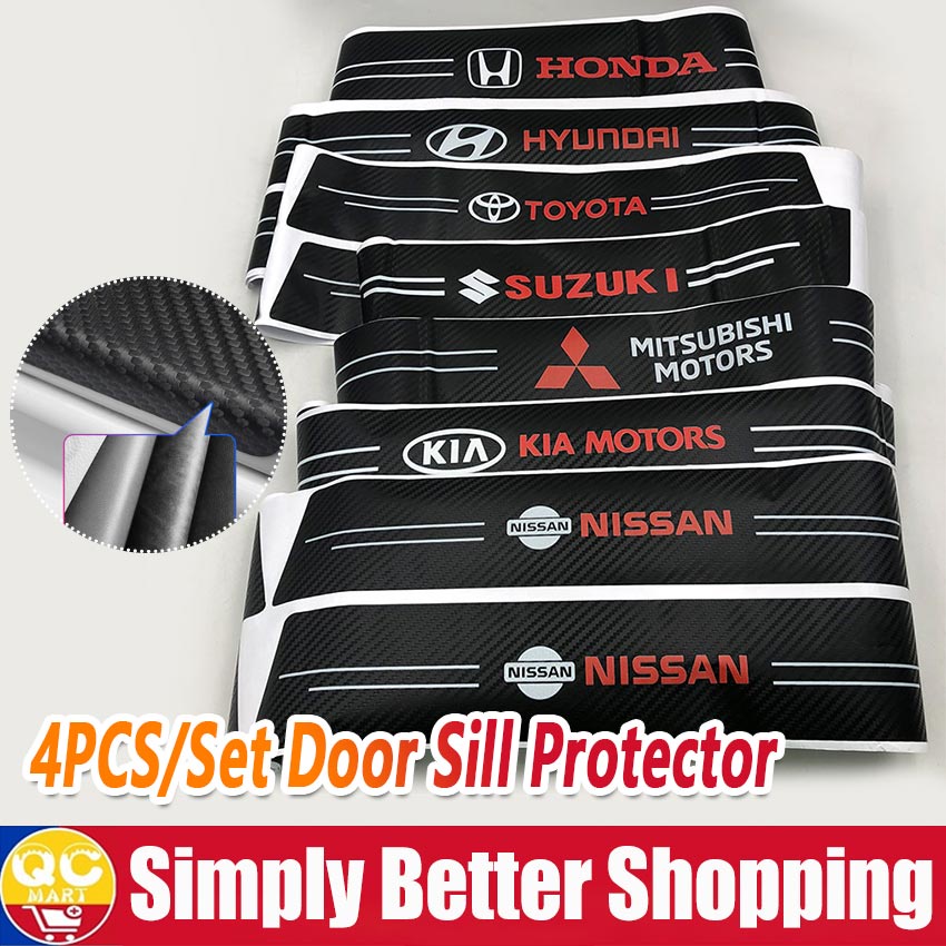 4pcs Car Sticker Carbon Fiber Car threshold Protect Door Sill Protector ...