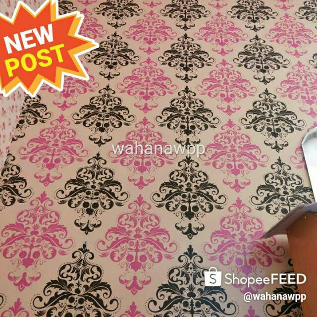 HITAM New Minimalist Black Pink Batik wall Wallpaper | Shopee Philippines