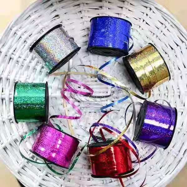 100 Yard Laser colorful Curling Ribbon tie balloon party decorations ...