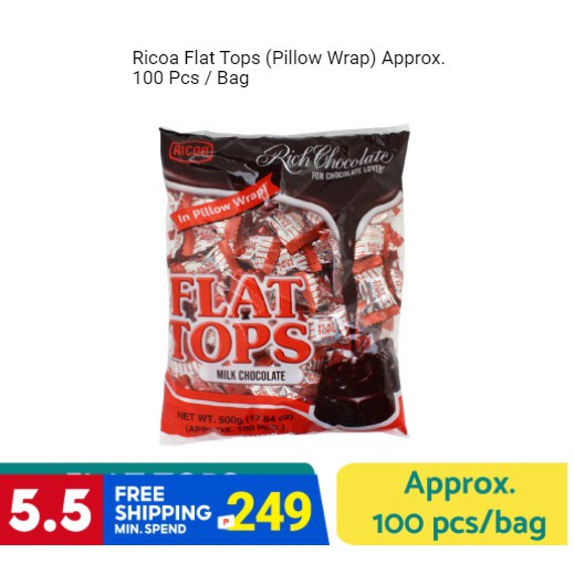 Ricoa Flat Tops (Twisted Wrap) Approx. 30 Pcs or 100 Pcs / Bag | Shopee ...