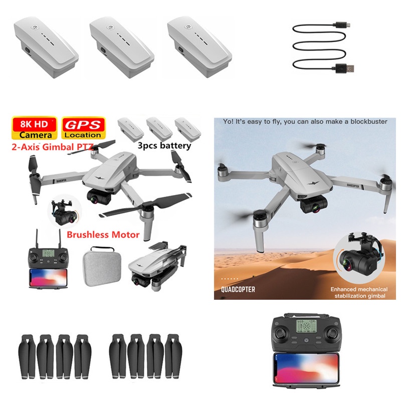 7.4V 2200mAh Battery Propeller And Arm With Motor For KF102 5G 8K GPS 2 ...