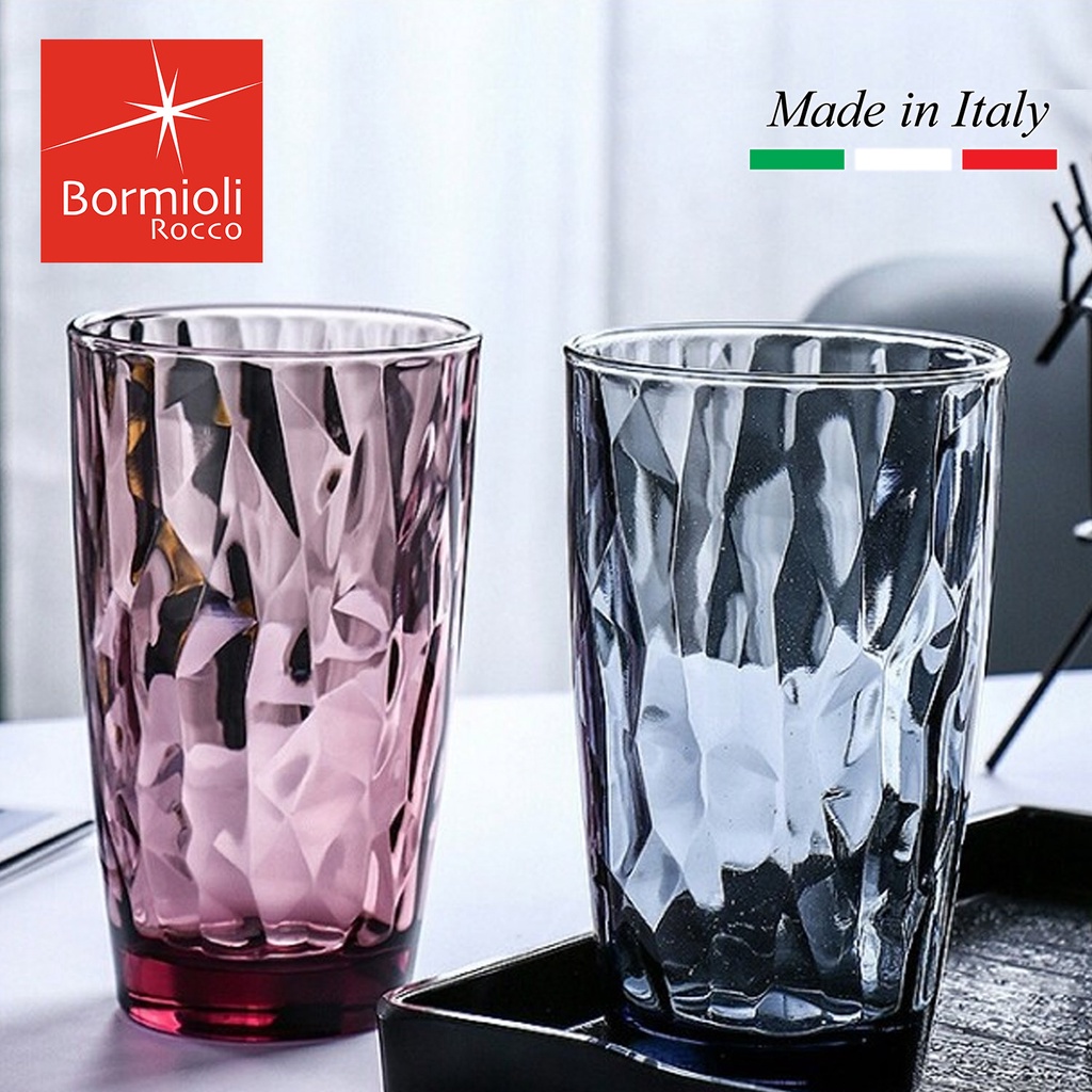 Bormioli Rocco Diamond Cooler 6pcs 16oz Glass Clear Purple Tumbler ...