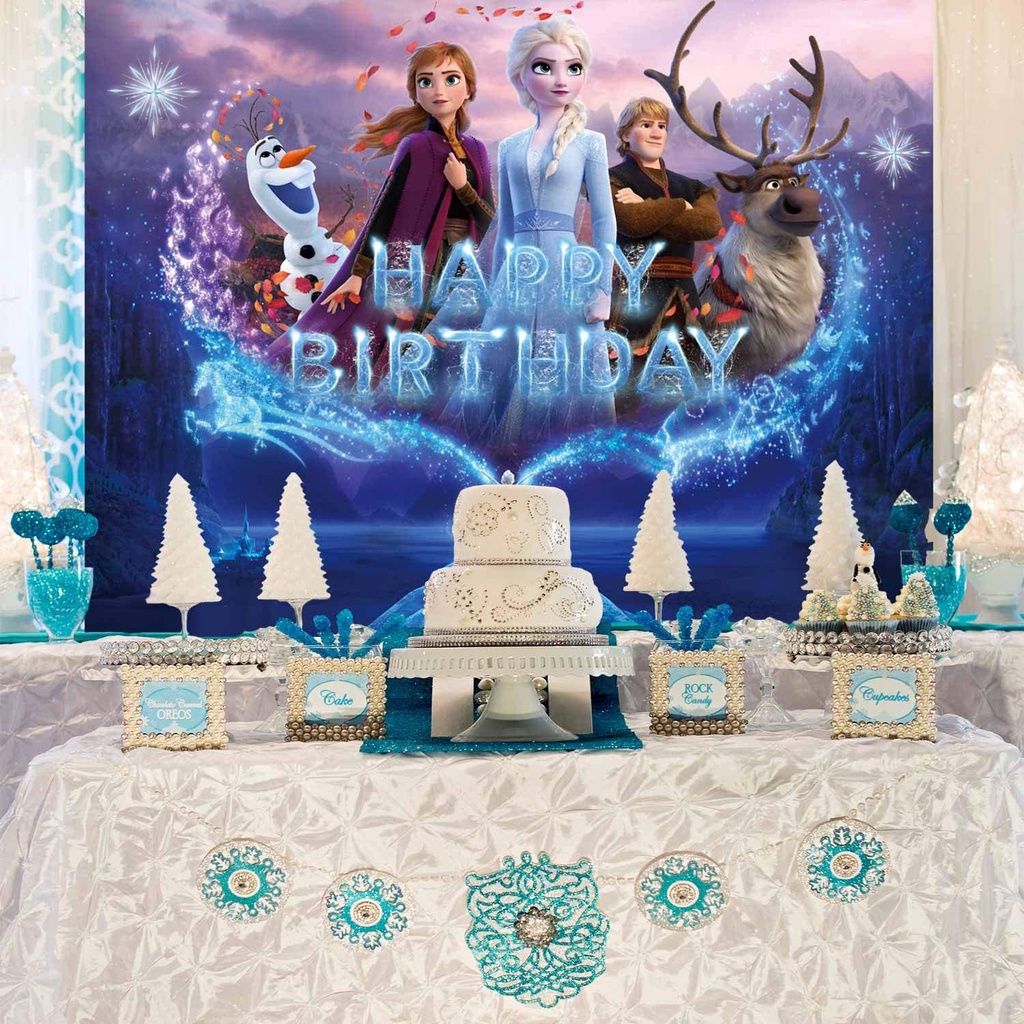 Frozen Backdrop 1st Birthday Backdrop Baby Shower for Girl Elsa ...