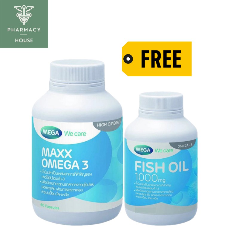 Mega Maxx omega3 60 capsules Free Fish oil 30 capsules. | Shopee ...