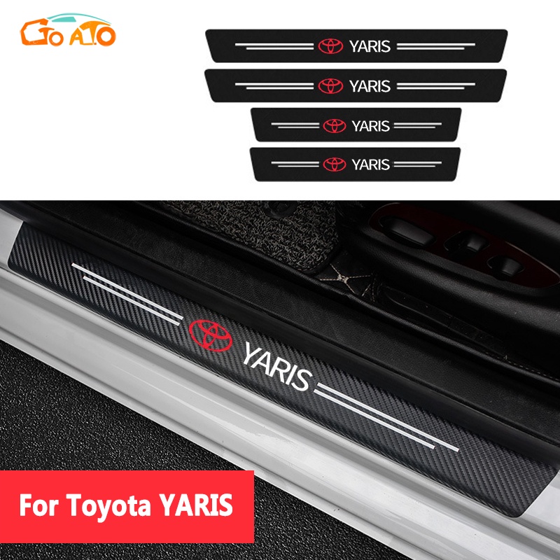 GTIOATO For Toyota Yaris 4PCS Car Sticker Carbon Fiber Door Sill ...