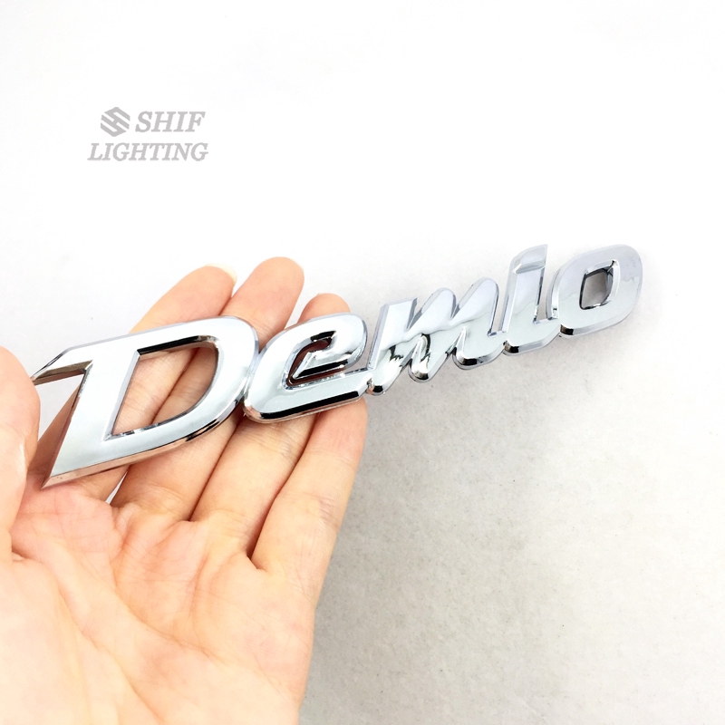 1 x ABS Chrome Demio Letter Logo Car Auto Rear Trunk Emblem Sticker ...