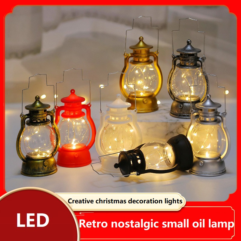 Christmas Halloween Decoration Retro Small Oil Lamp LED Light Birthday ...
