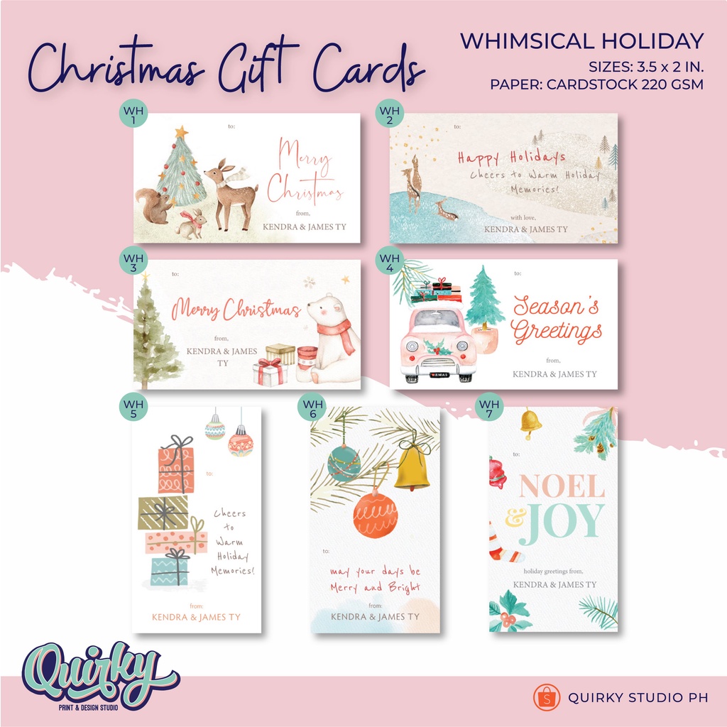 Personalized Christmas Gift Tags -SET A (25 or 50 pcs) | Shopee Philippines