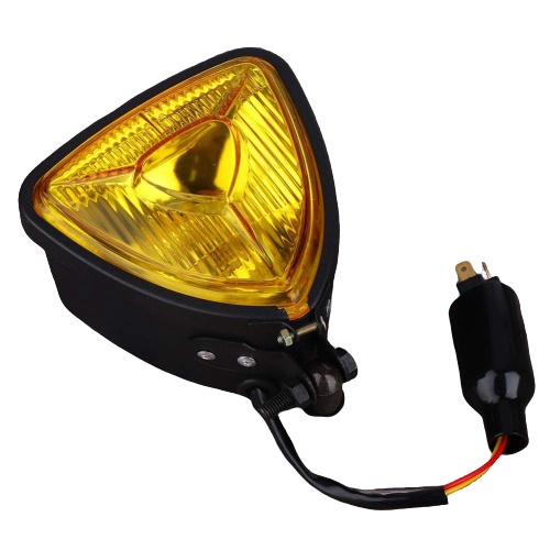 TRIANGLE HEADLIGHT / HEAD LAMP BODY WITH AMBER GLASS LENS (HIGH/LOW ...