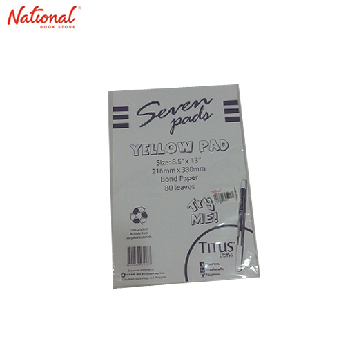 Seven Yellow Pad Paper 80S W/Plastic National Book Store | Shopee ...