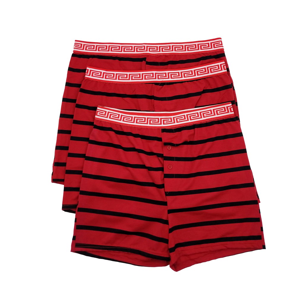 Boxer Shorts With Buttons Red Fold Pattern Garterized for Men | Shopee ...
