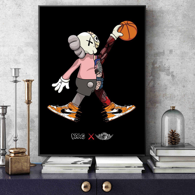 Cartoon Basketball Posters Paintings wall Art Decor Canvas Print Living ...