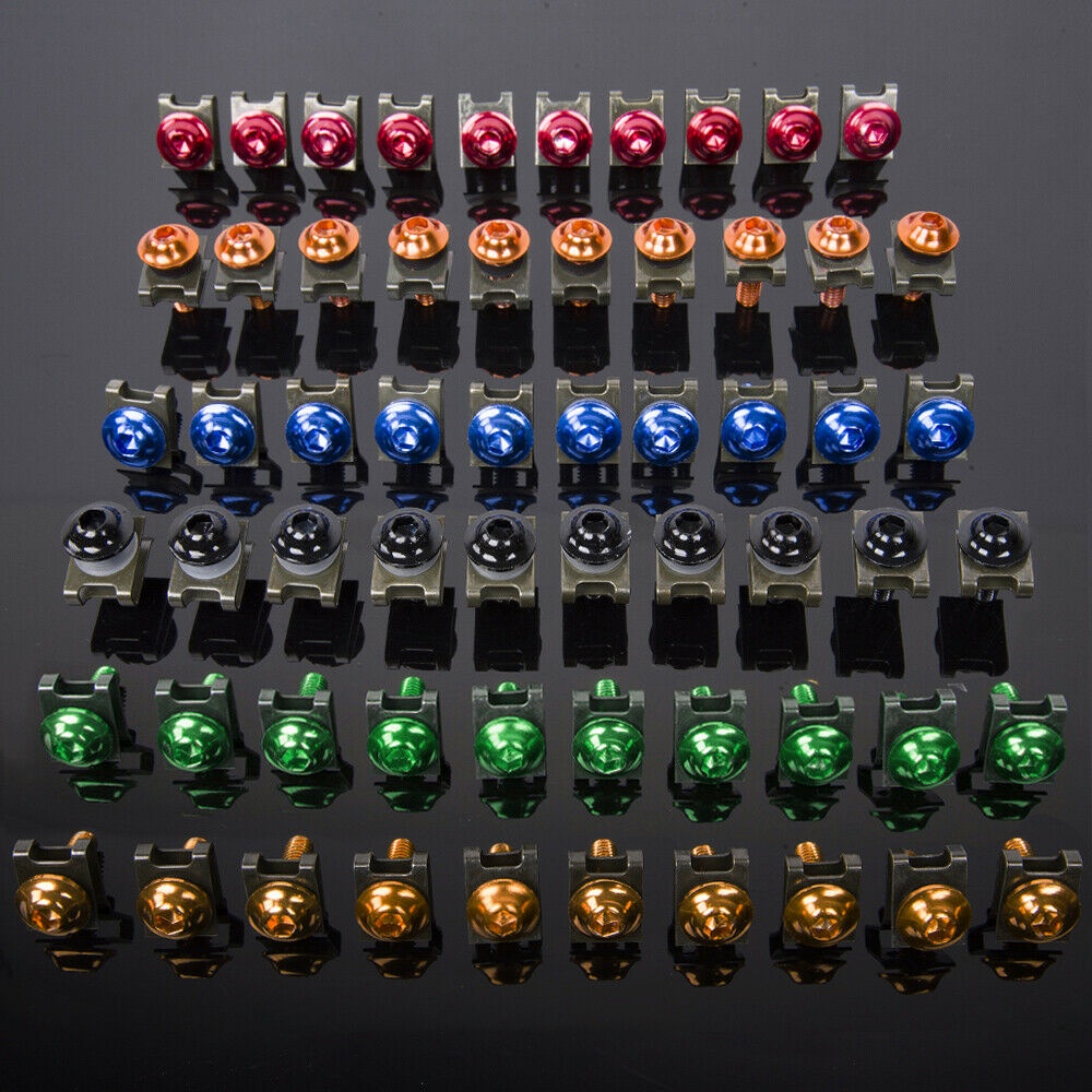 10 x M6 6mm Aluminum Fairing Bolts Kit Body Fastener Clip Screw ...