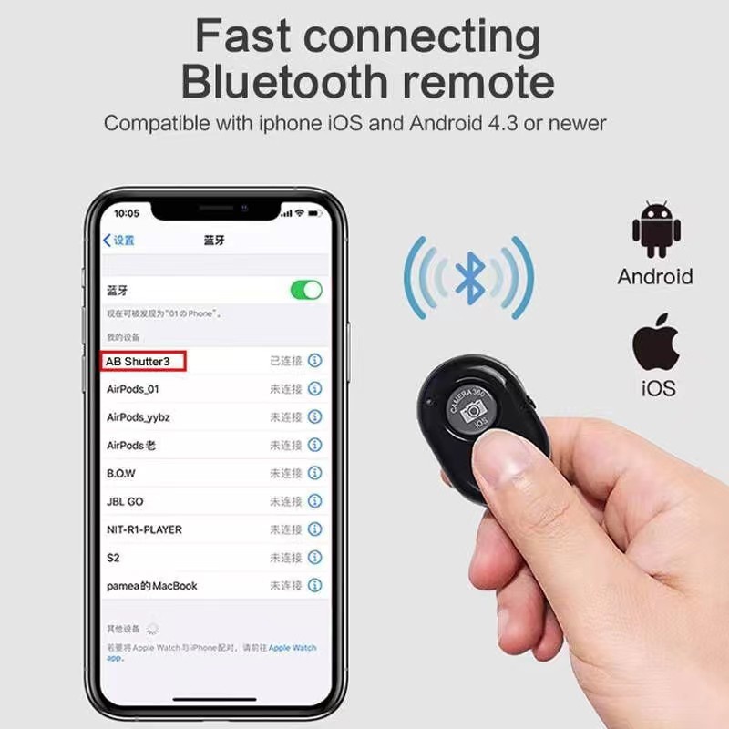 Shutter Release button controller adapter photograph control bluetooth remote button For selfie ...
