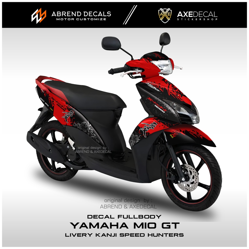 Decal Fullbody Mio GT Kanji Speed Hunters/Yamaha Mio GT Motorcycle ...
