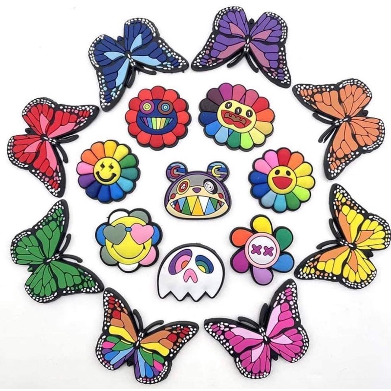 Murakami butterfly jibbitz for crocs | Shopee Philippines