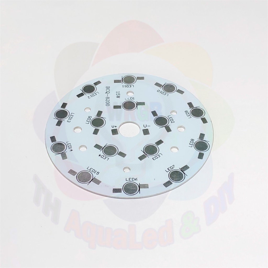 Round LED circuit for 15 chips, used for Luxeon single LED chip ...