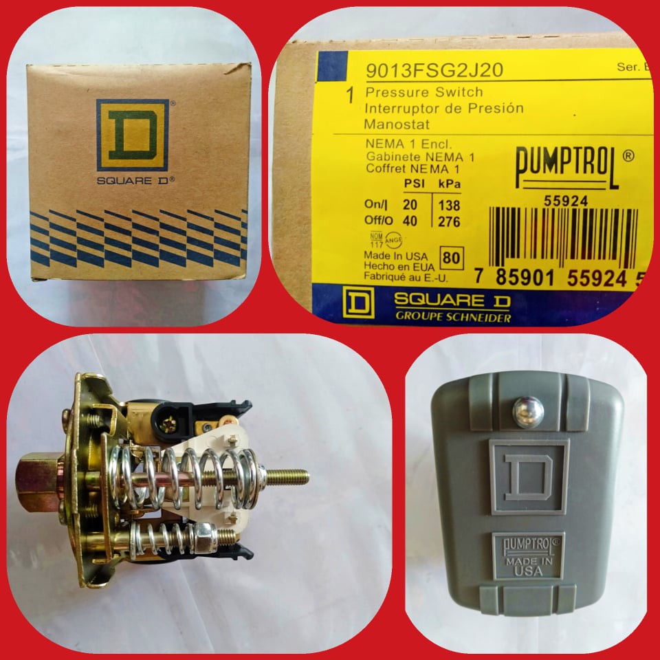Square D Pressure Switch 20/40 Automatic Pressure Switch for Jet Pumps ...