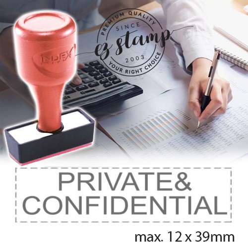 Made RED Rubber Stamp - Private and Confidential Stamp (DX30) | Shopee ...