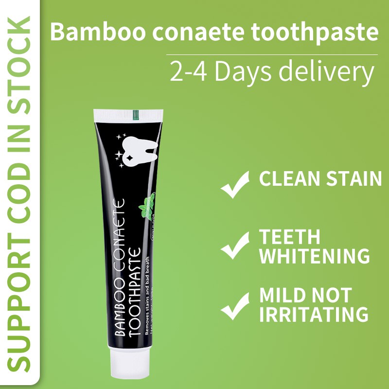 Bamboo Charcoal Teeth Whitening Black Toothpaste Whitener Tooth Paste ...