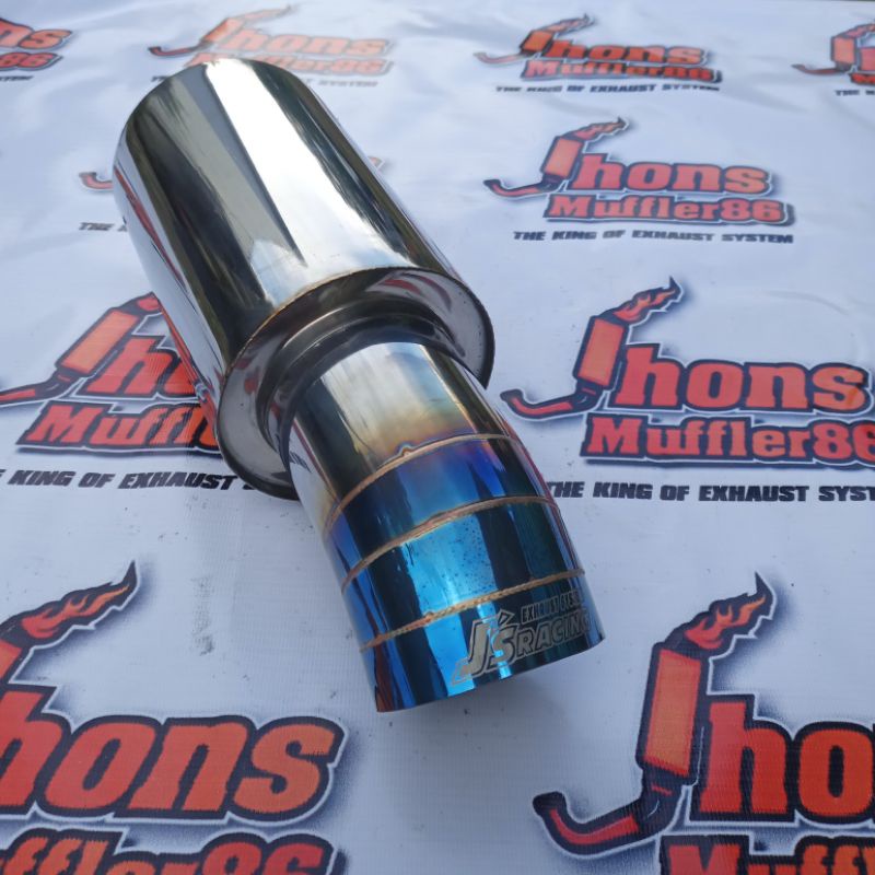 Js racing blue car exhaust with dry bass sound for all types of cars ...