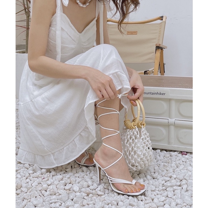 Luxury high heel sandals with many straps and laces | Shopee Philippines