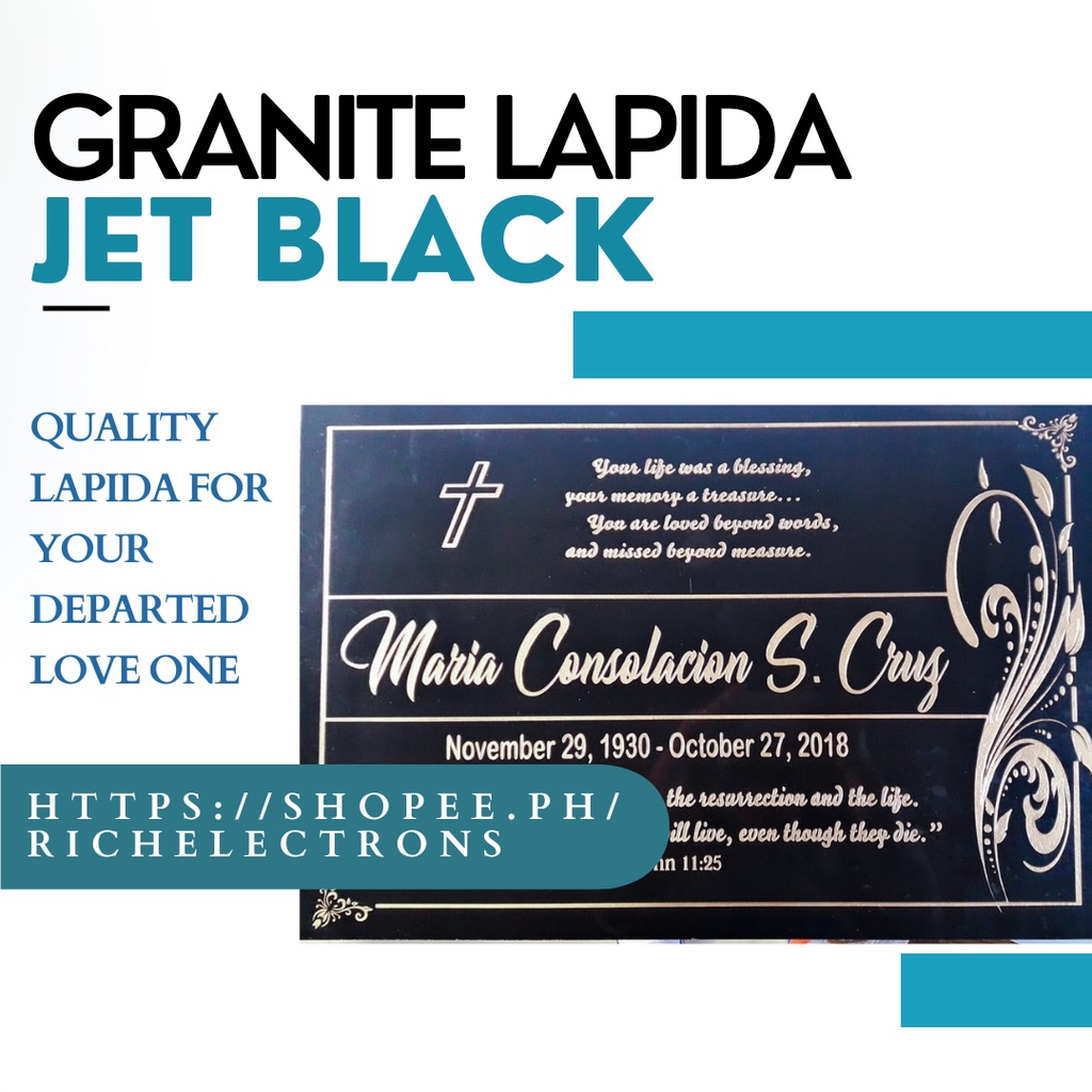 Lapida 2 / JetBlack Ordinary Granite/ Tombstone/ Memorial Stone ...