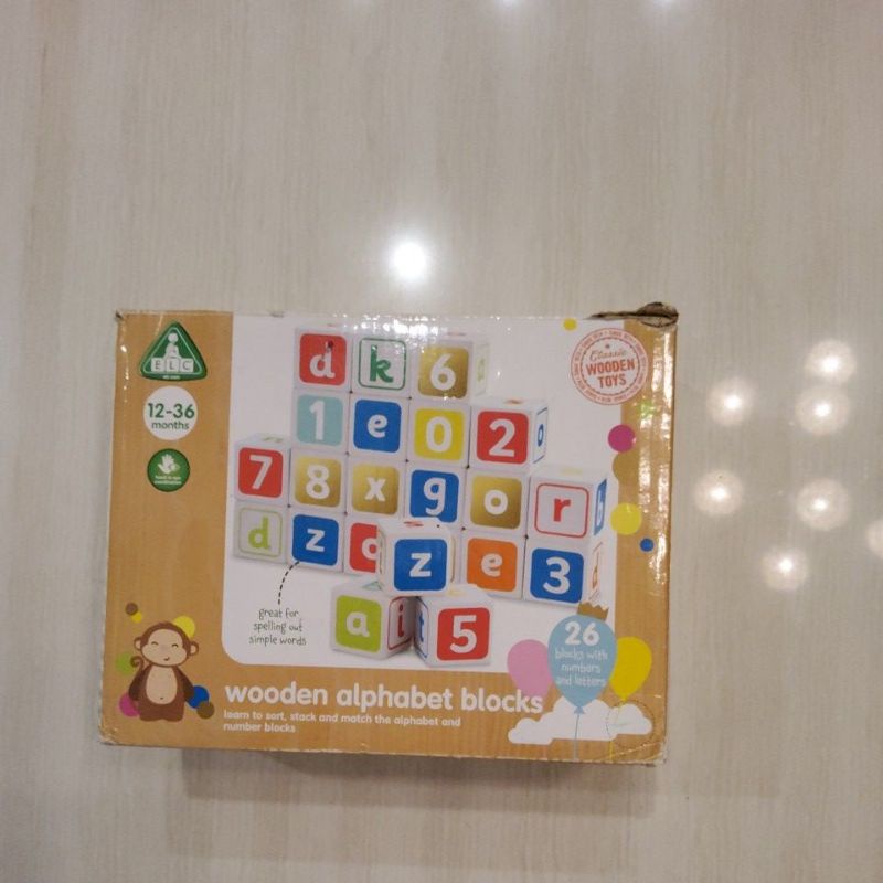 Elc Wooden Alphabet Blocks Like New 26 pcs | Shopee Philippines