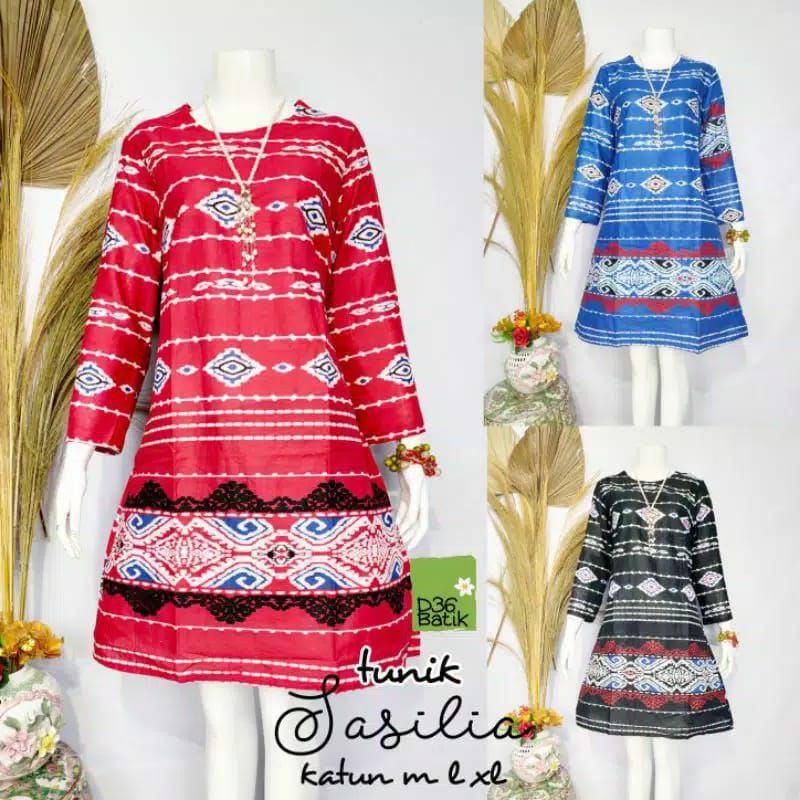 KATUN Sasilia Tunic Dress Toraja Woven Motif Women's Batik Clothing ...