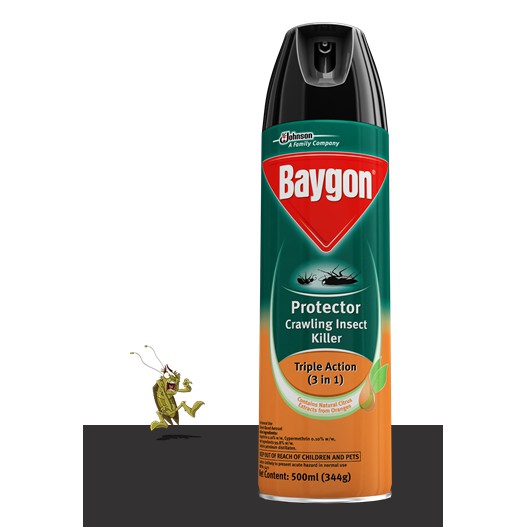 Baygon Protector Crawling Insect Killer Triple Action (3 in 1) - 500 ...