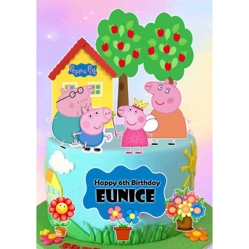 Peppa Pig Theme Customized Cake Topper | Shopee Philippines