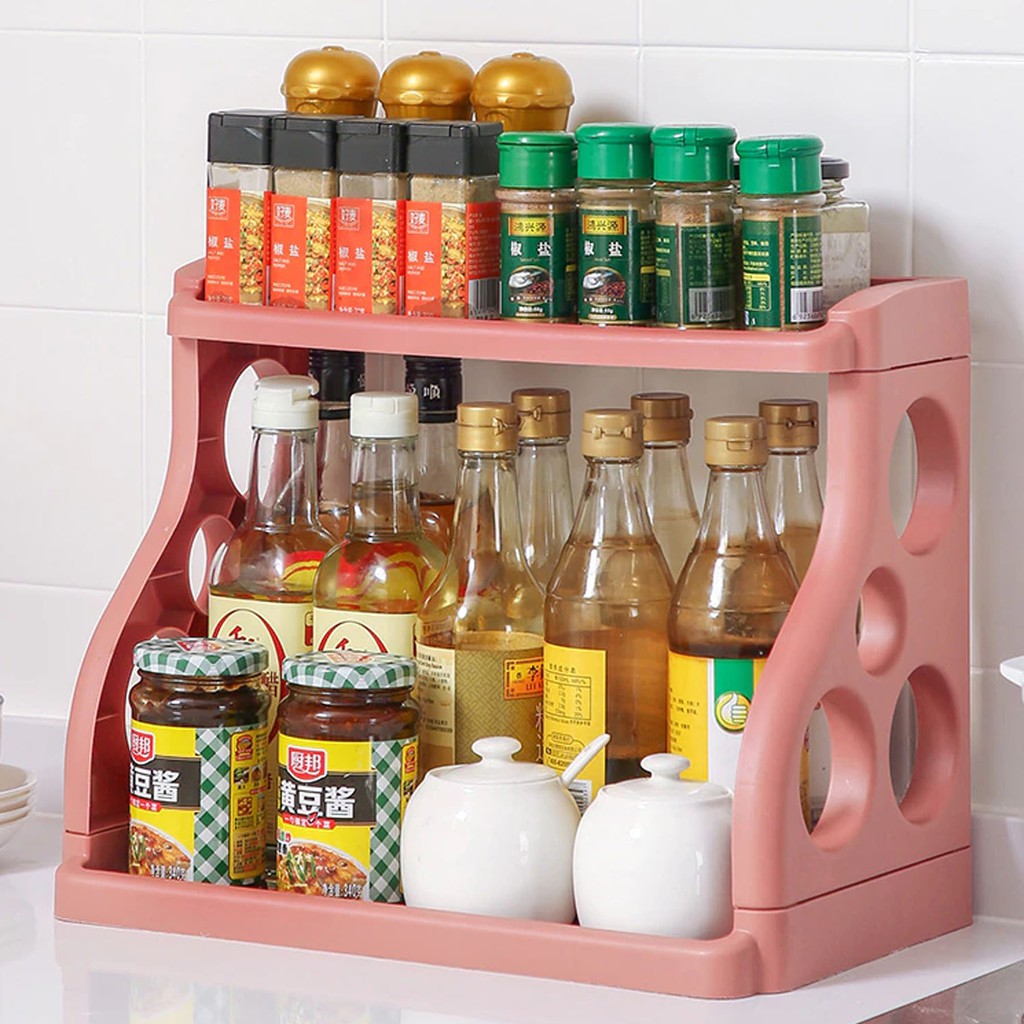 Romax_ 2Lk Multifunction Organizer 2 Layer Kitchen Shelf Rack small ...