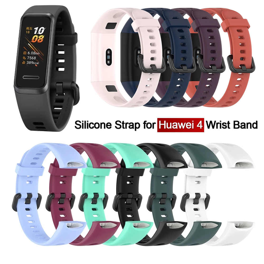 Soft Silicone Strap Buckle Replacement Watch Strap For HUAWEI Band 4 ...