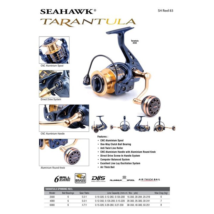 Reel SEAHAWK TARANTULA 4000 / 6000 | Shopee Philippines