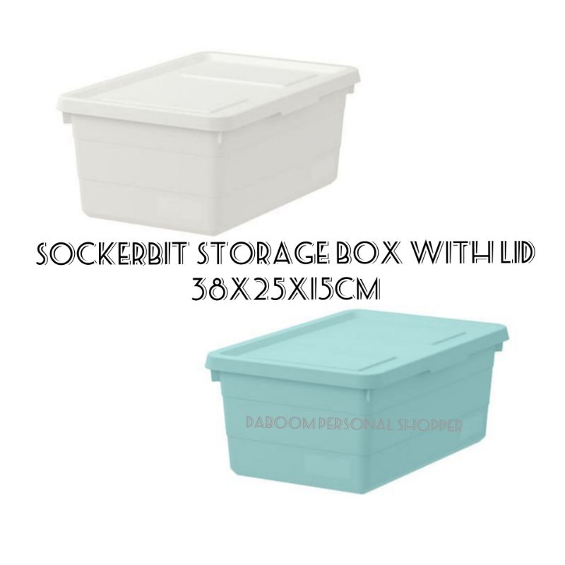 IKEA SOCKERBIT STORAGE BOX WITH LID 38x25x15cm | Shopee Philippines