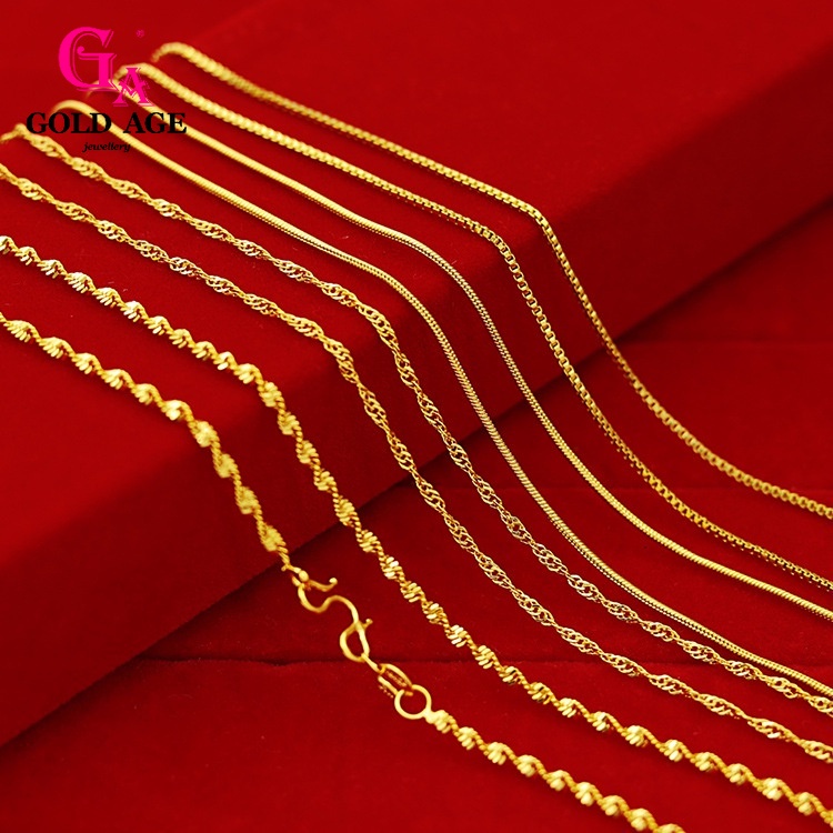 GA Jewelry Fashion 18K Saudi Gold Plated Korean Ladies Necklace Water ...