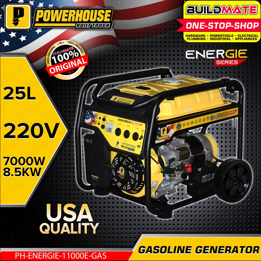 POWERHOUSE ENERGIE SERIES Gasoline Generator w/ Battery, Wheels, Handle ...